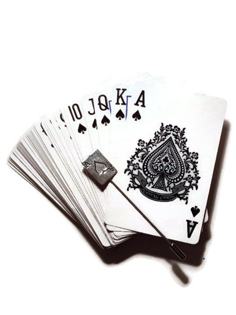 Playing Card Lapel Stick Pin Ace Spades Suit Accessory - Etsy