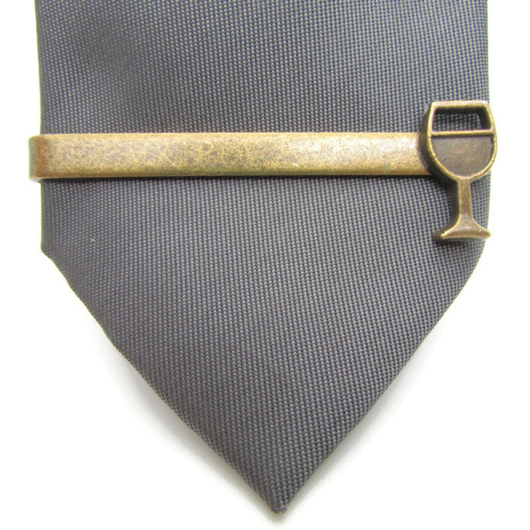 Bronze Wine Glass Tie Clip: Bartender Gift, Cheers Tie Bar - Etsy