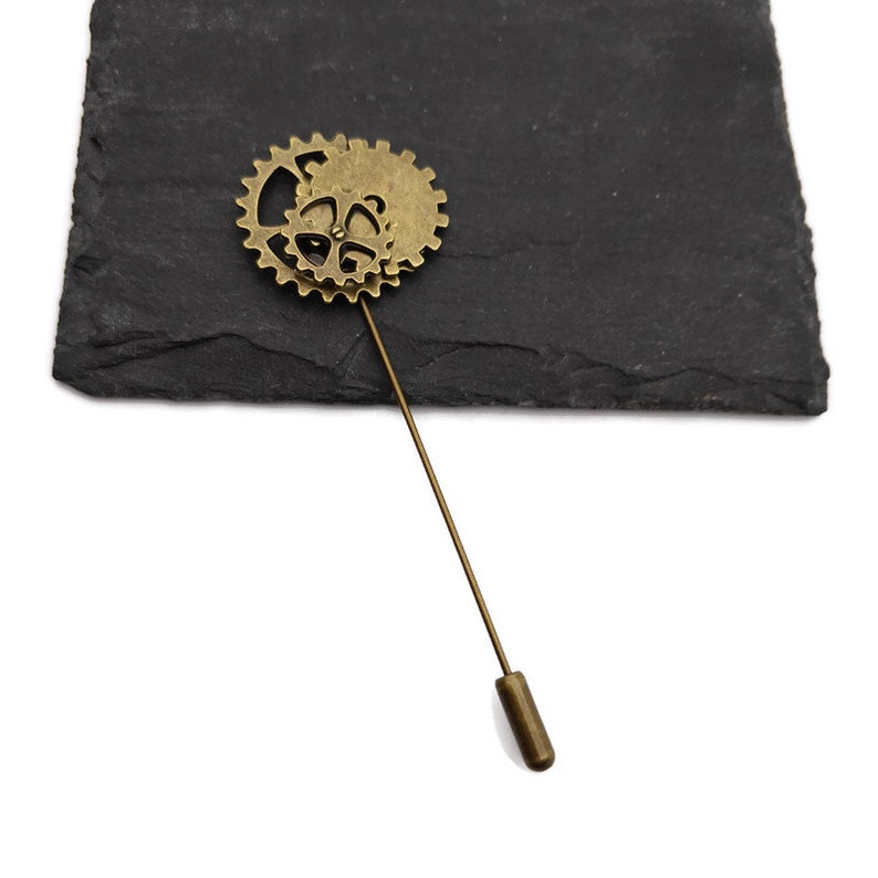 Bronze Steampunk Lapel Pin Clockwork Brooch Cog & Gears Tie - Etsy