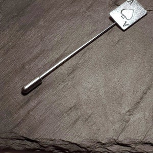 Playing Card Lapel Stick Pin - Ace Spades Suit Accessory - Cards Hat ...