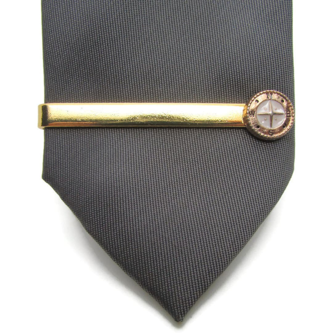 Gold Compass Tie Clip, Explorer Navigator Tie Bar, Map Travel Gift ...