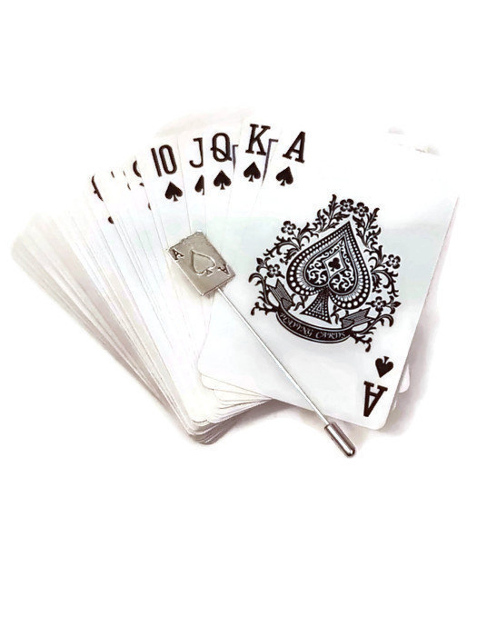 Playing Card Lapel Stick Pin Ace Spades Suit Accessory - Etsy UK