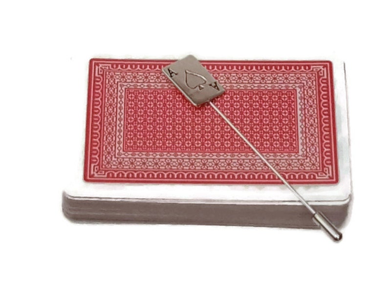 Playing Card Lapel Stick Pin Ace Spades Suit Accessory | Etsy