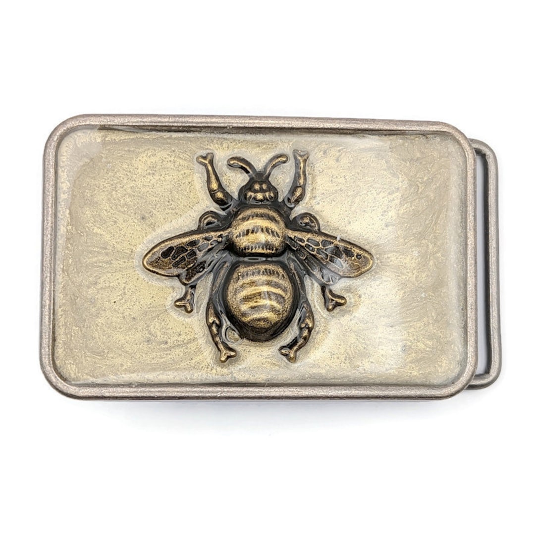 Bronze and Gold Bee Belt Buckle, Bronze Tone, Clear and Champagne Gold ...