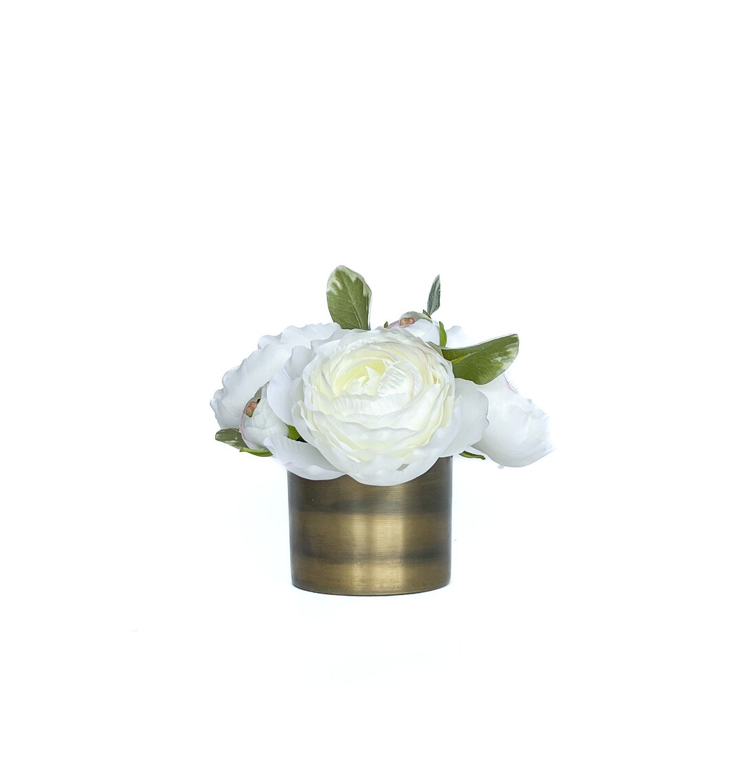 Ranunculus, Premium High End Faux Flowers, Ranunculus in Bronze Metal ...