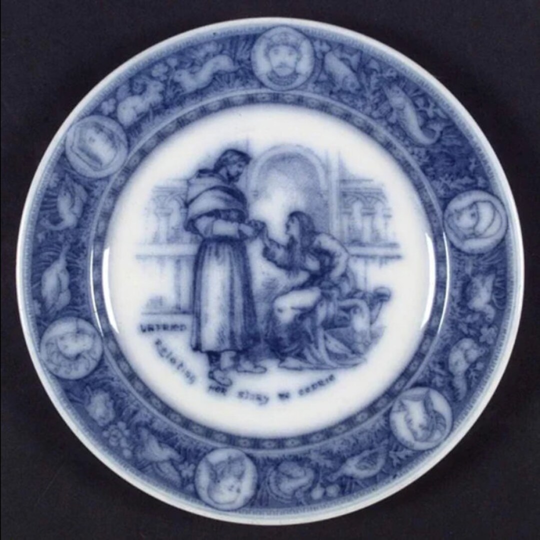 Wedgwood Ivanhoe Flow Blue Plates With Urfried Relating Her Story to ...