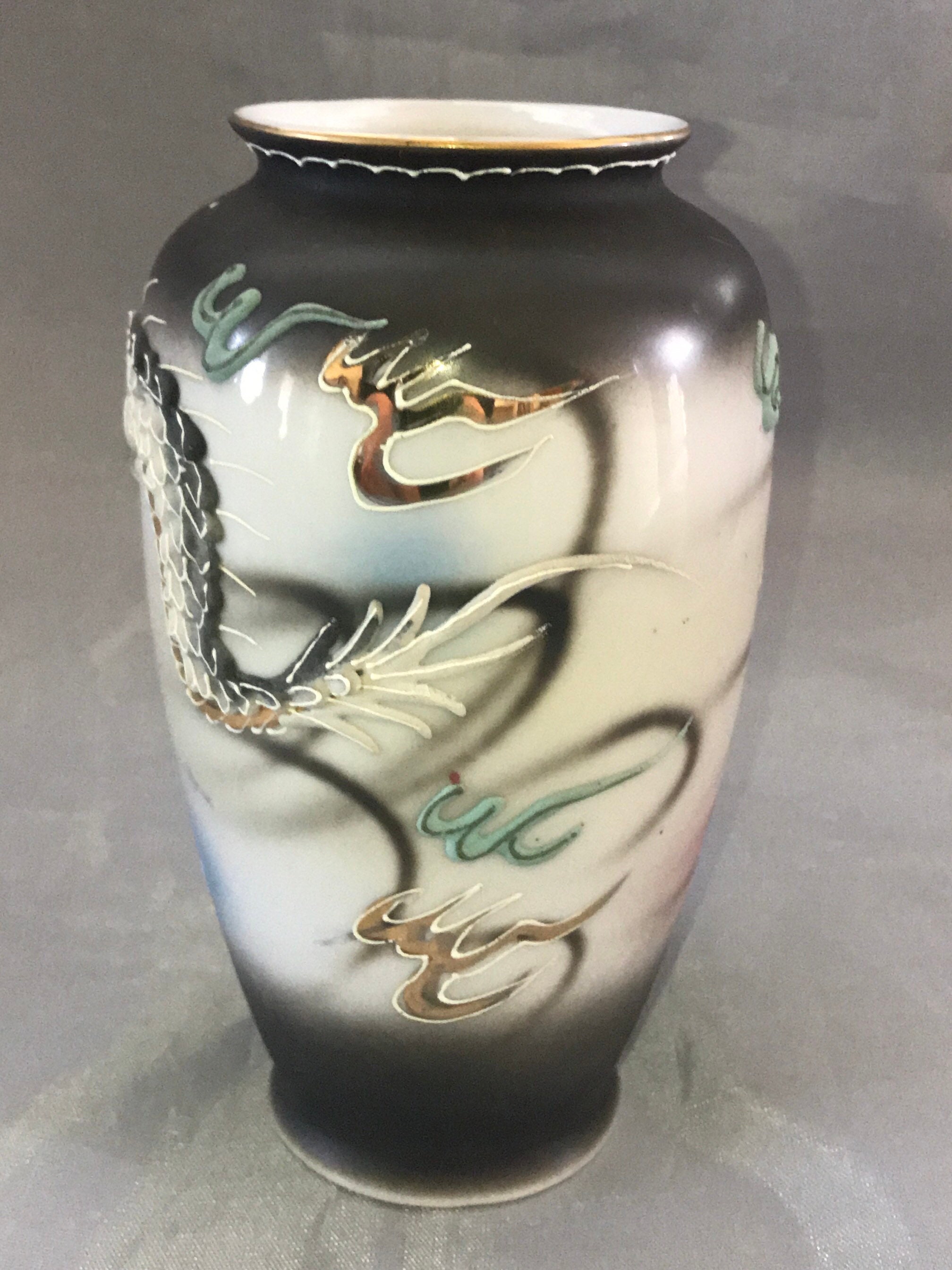 Dragonware Porcelain Vase Made in Japan 6.5 Black Vase | Etsy