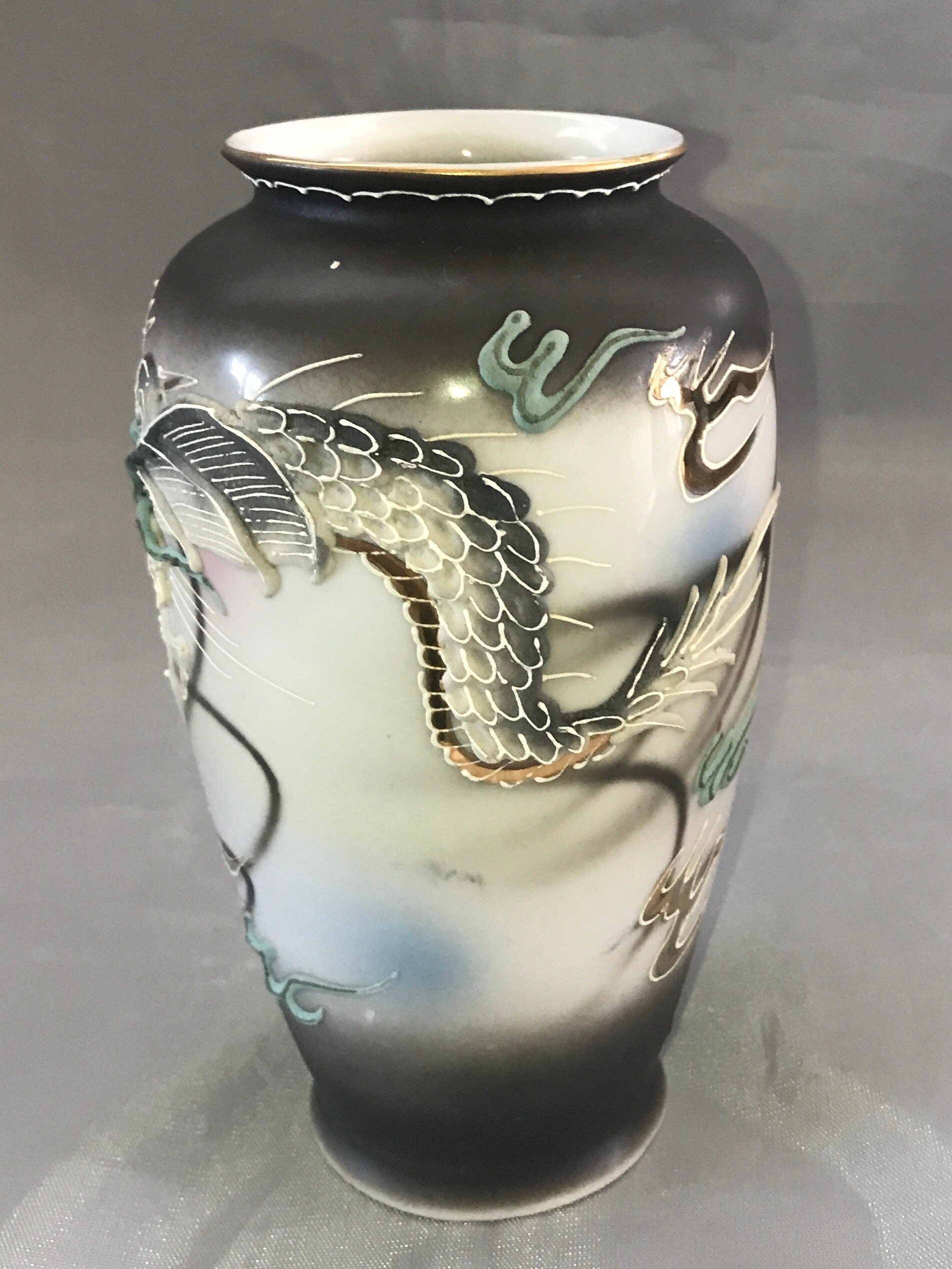 Dragonware Porcelain Vase Made in Japan 6.5 Black Vase | Etsy
