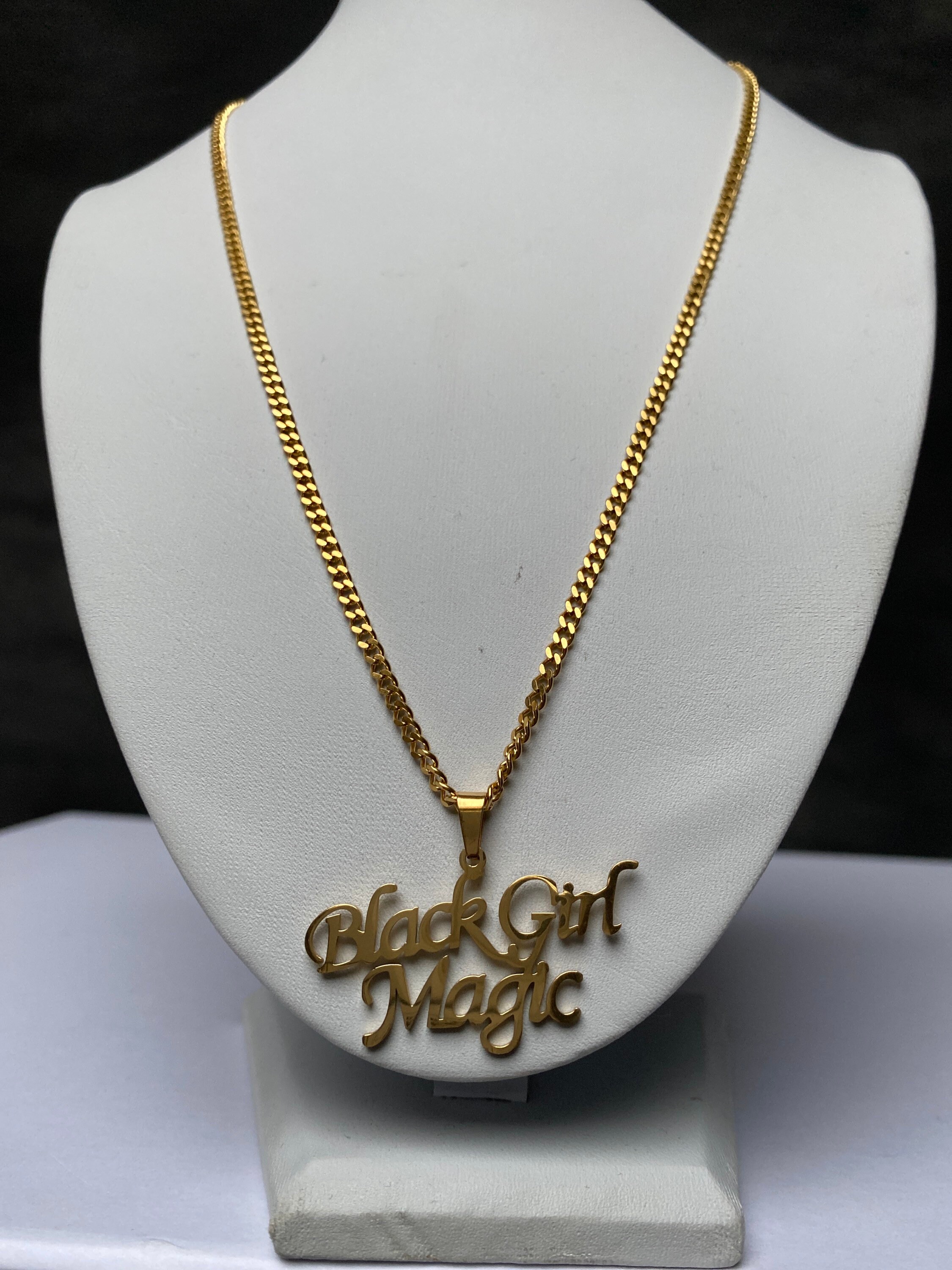 Black Girl Magic Pendant Necklace in Gold/ Silver - Etsy
