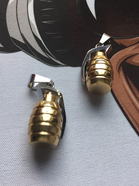 Mini Grenade Pendant Titanium Steel Plated GOLD | Etsy