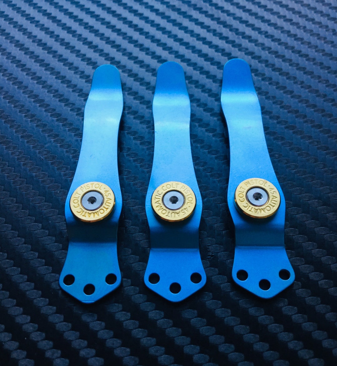 Blue Titanium Colt Pocket Clip Replacement Clip for Protech TR-3 Series ...