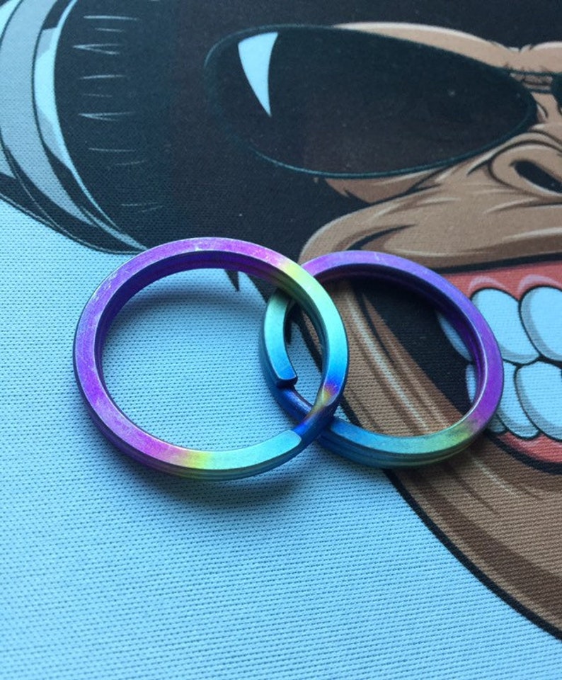 Titanium Split Ring EDC Anodized Rainbow 1.25 - Etsy