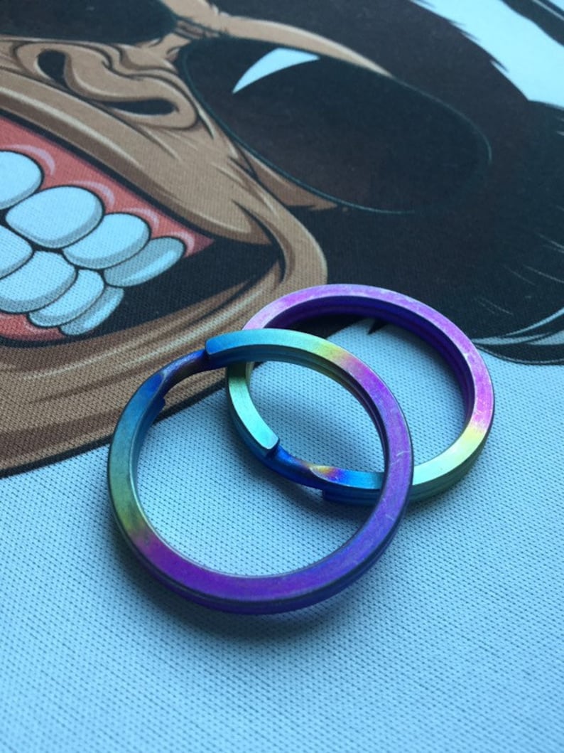 Titanium Split Ring EDC Anodized Rainbow 1.25 - Etsy