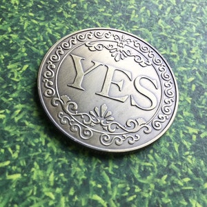 YES / No Coin • Solid Iron - Etsy