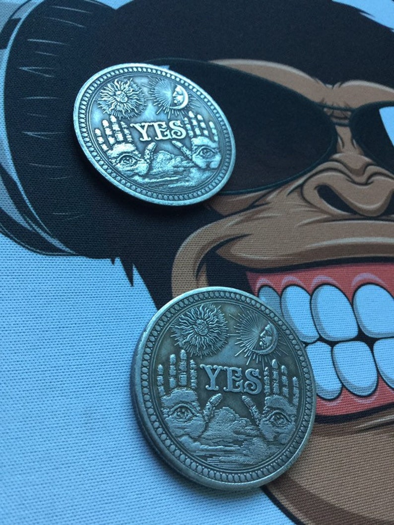 Yes No Gothic Coin | Etsy