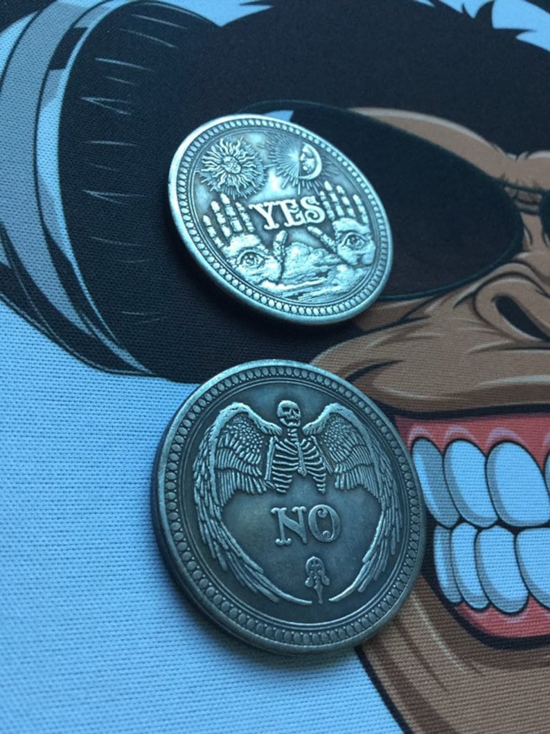 Yes No Gothic Coin | Etsy