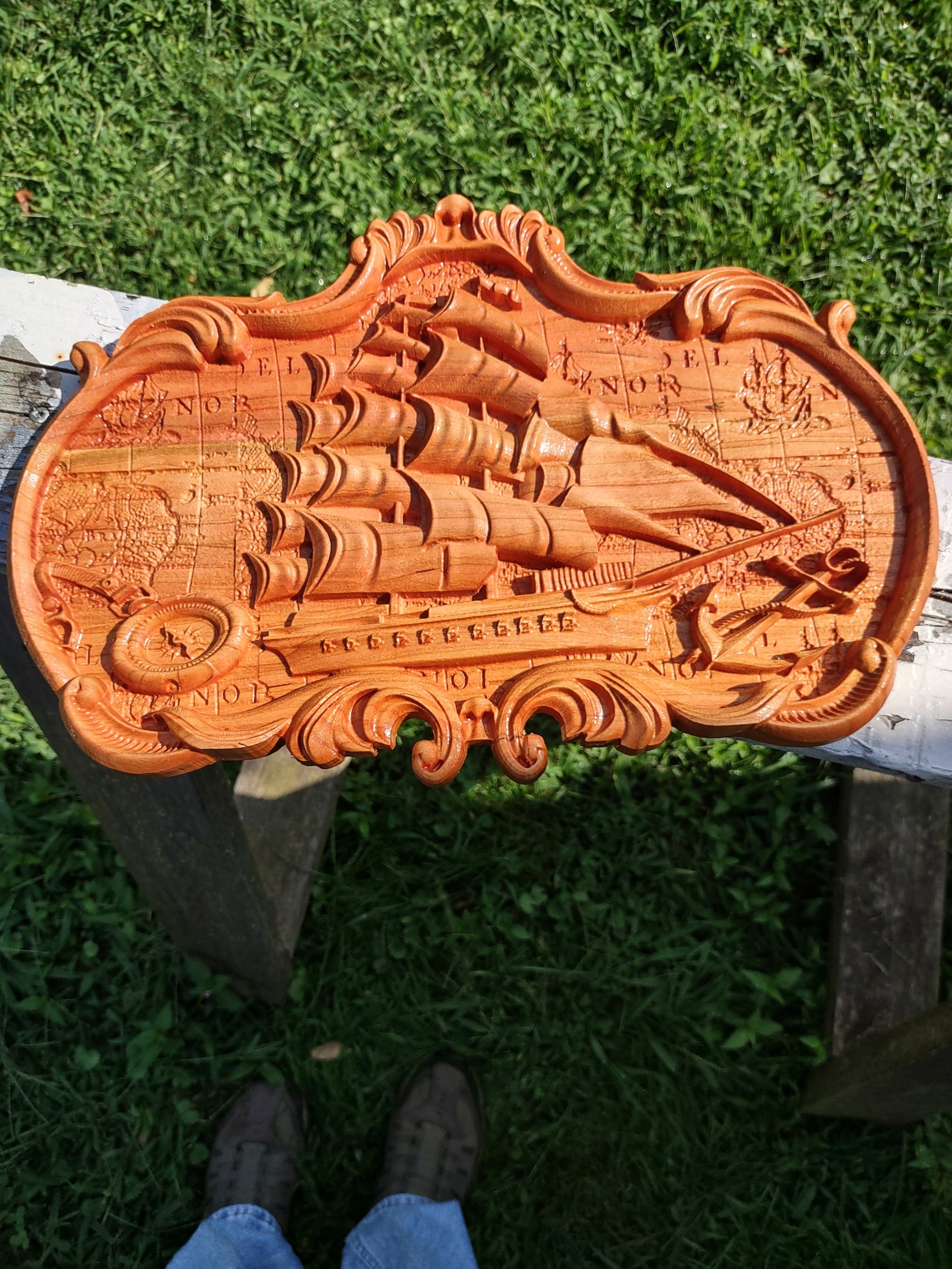 Beautiful High Detail 3D Cherry Framed Ship Carving on Old - Etsy
