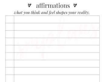 Positive affirmations calendar | Etsy
