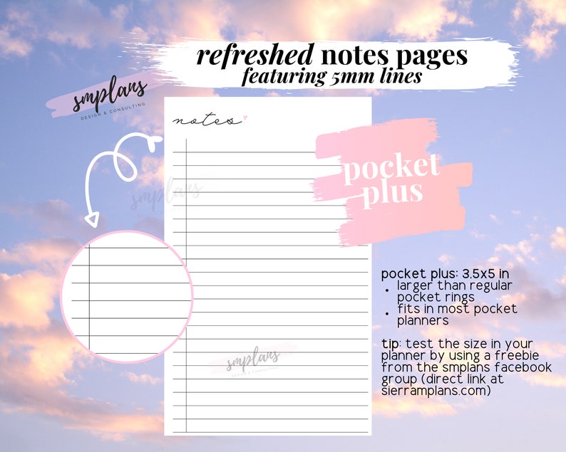 Refreshed Notes Pages Pocket PLUS Rings 5mm | Etsy