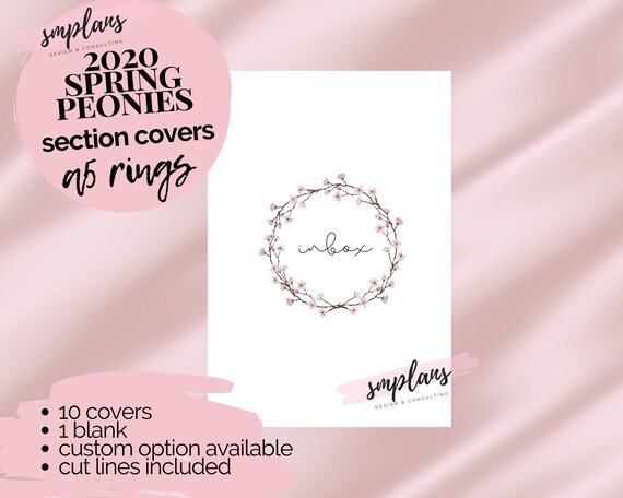 2020 Spring Peonies SECTION COVERS A5 Rings - Etsy