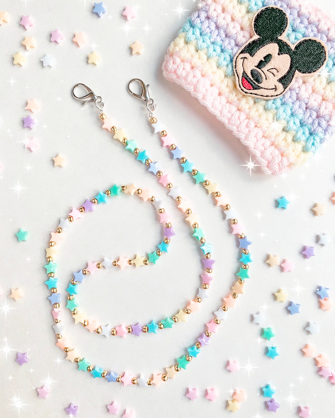 Rainbow Stars Stoney Clover Inspired Mask/glasses Chain - Etsy