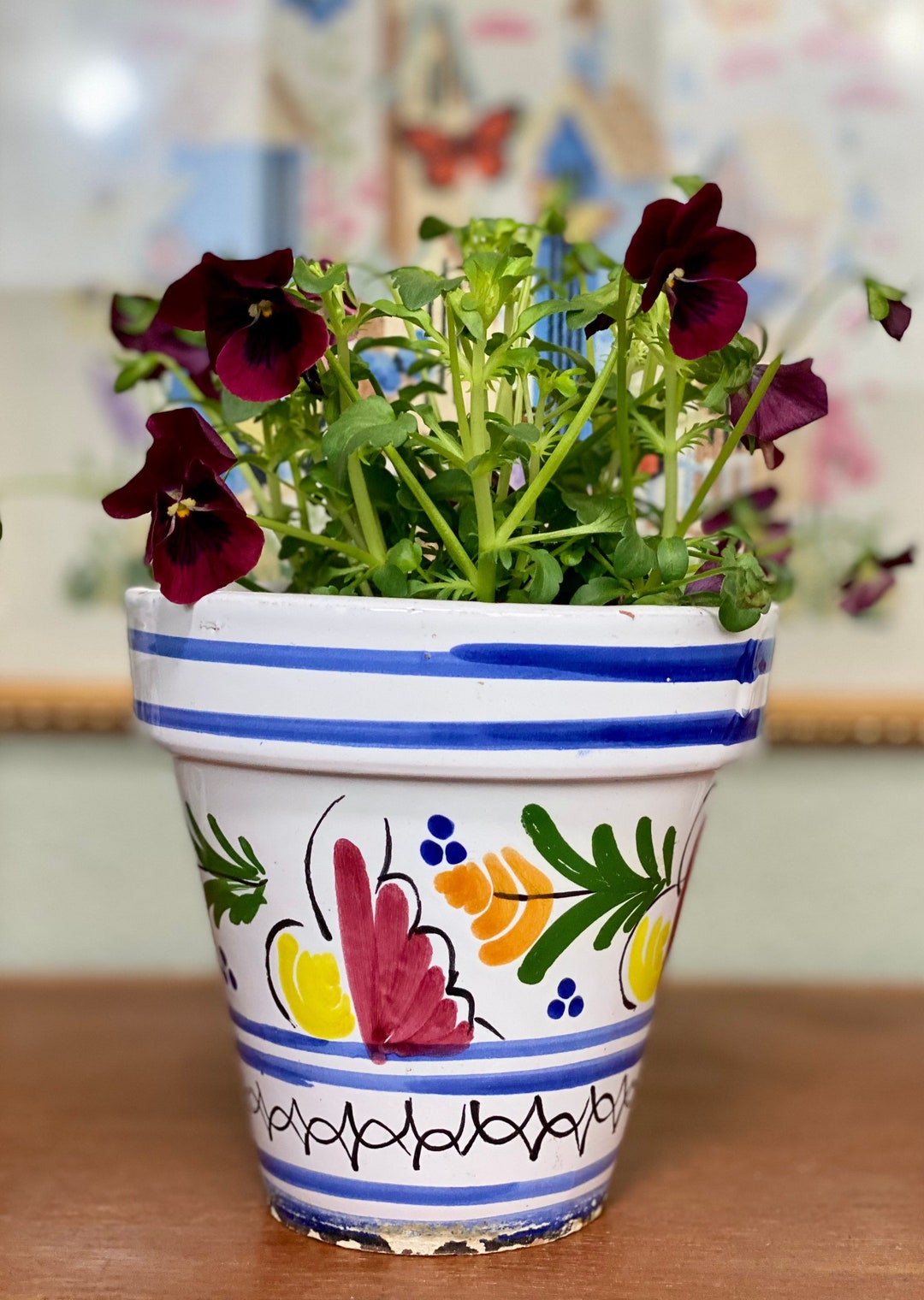 Vintage Italian Ceramic Flower Pot Italy Ceramic Planter Vintage Spring ...