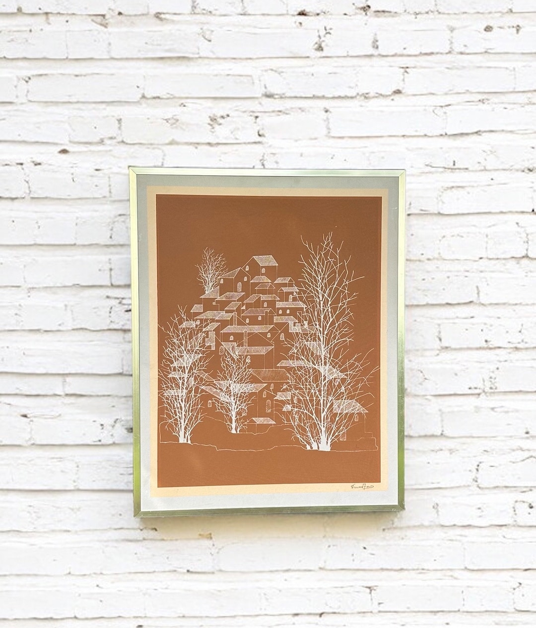 1975 untitled Serigraph by Jillian Fields Modernist Retro 70s Wall Art ...