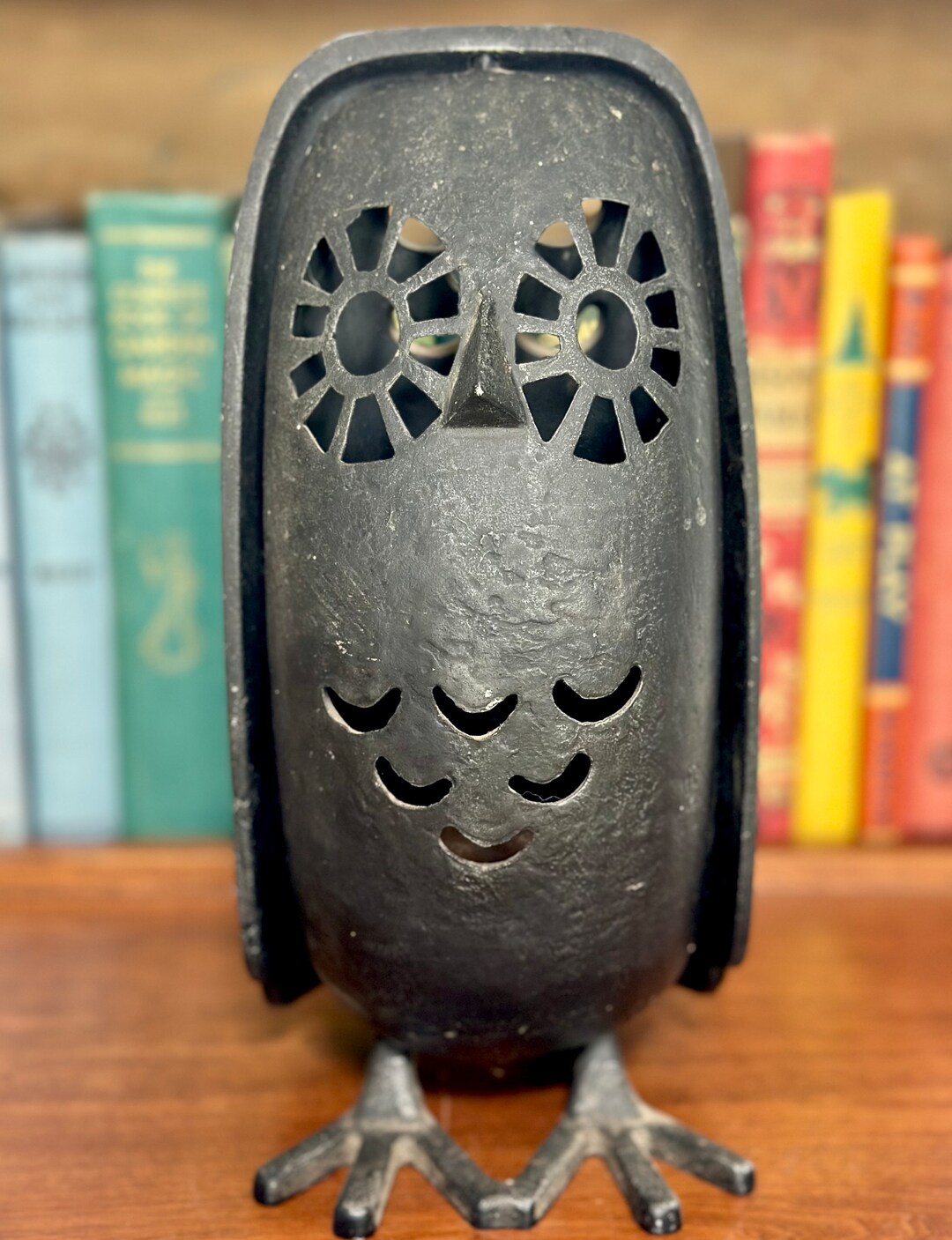Hallmark MCM Sand Cast Metal Owl Candle Lamp USA 1970s - Etsy