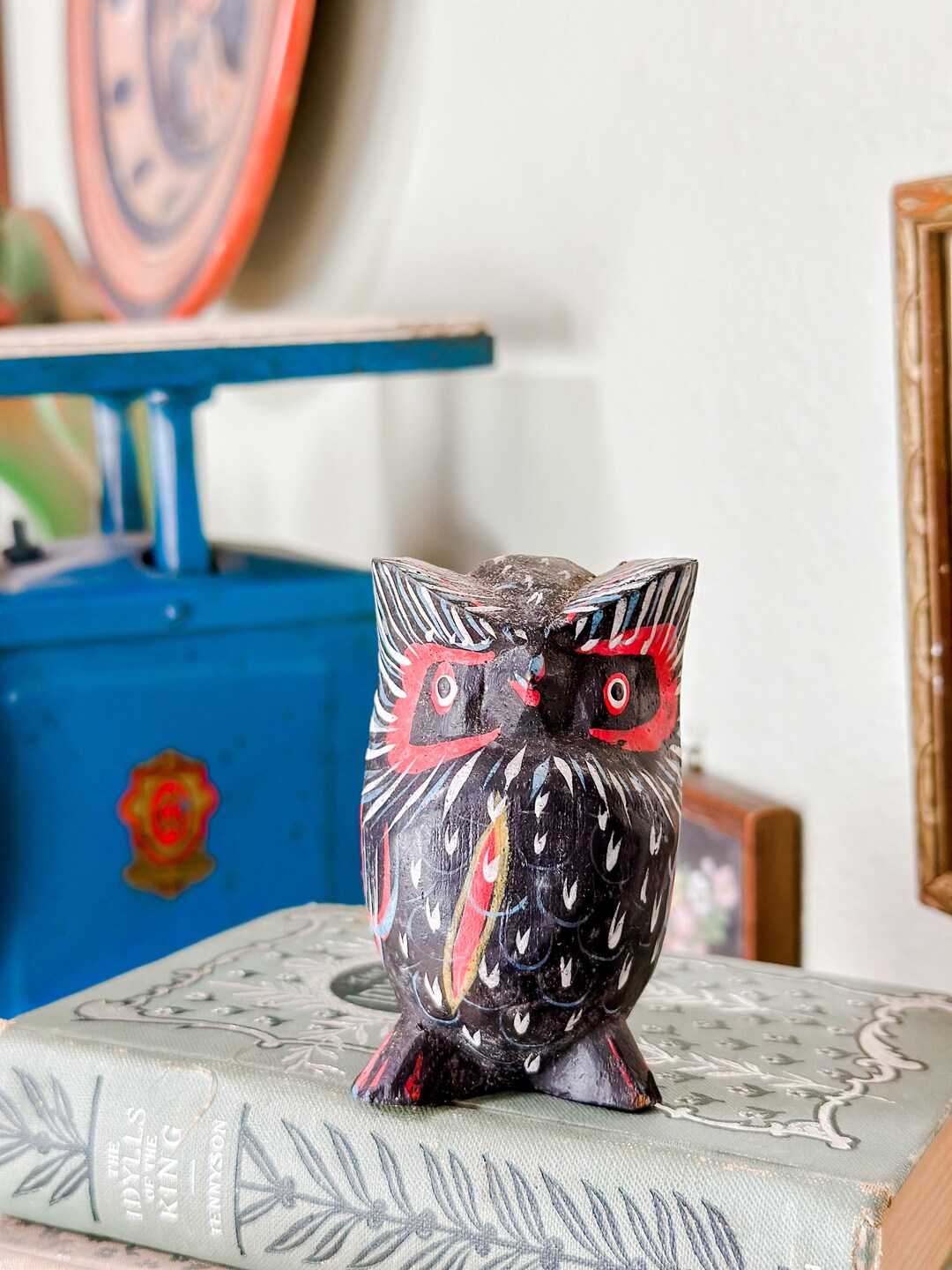 Vintage Balinese Owl Wood Figurine Wood Carving Owl Owl Gift Global ...