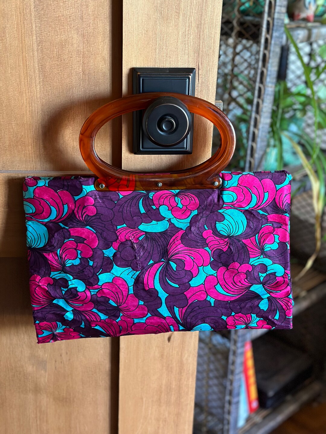 60s Ladys Pride Mid Mod Foldable Lucite Handle Purse Vintage 1960s ...