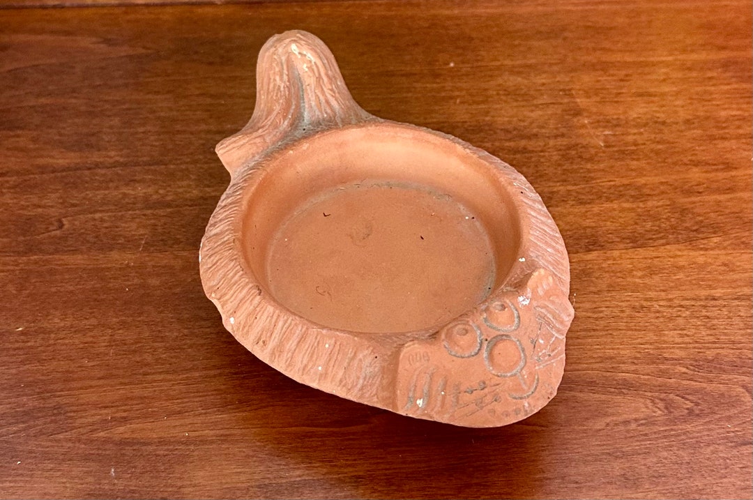 1972 Pacific Stoneware Terracotta Cat Spoon Rest Cat Saucer - Etsy