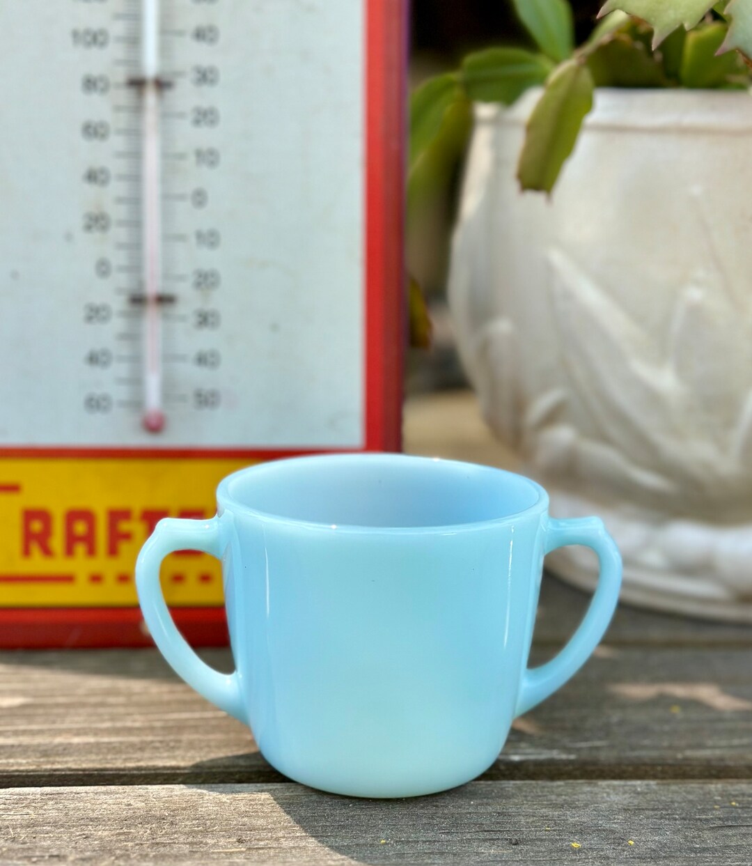 Fire King Turquoise Opern Sugar Bowl Blue Milk Glass 1956 Fire King ...