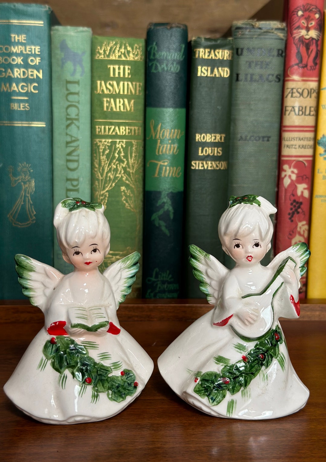 Pair of Lefton Christmas Angels Vintage Ceramic Angels - Etsy