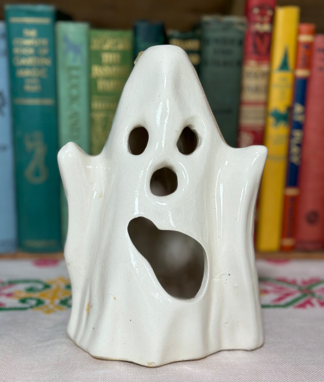 Vintage Halloween Ceramic Ghost Ghost Tea Candle Holder - Etsy