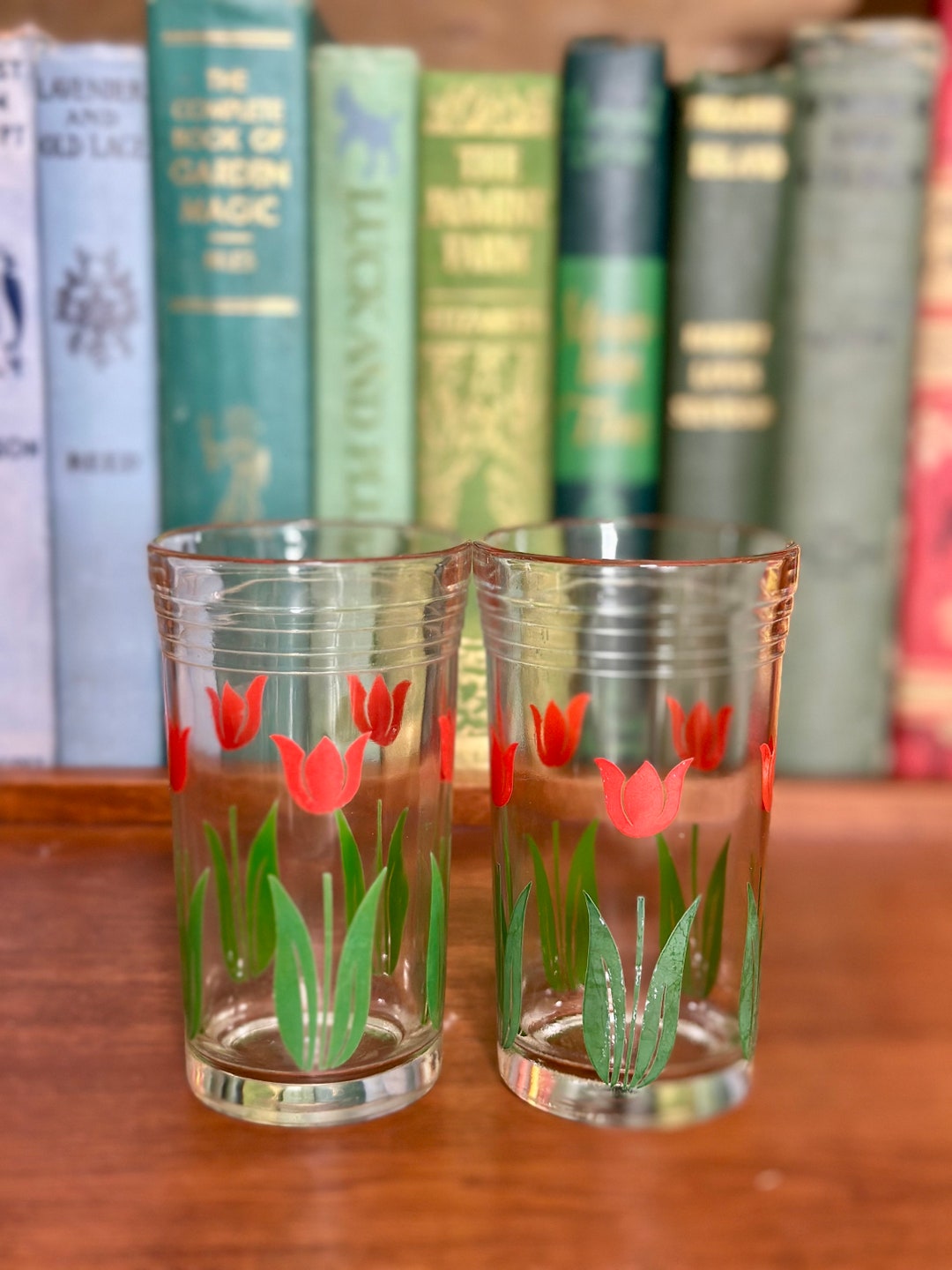 Vintage Swanky Swigs Ted Tulip Juice Glasses Set of 2 Mid - Etsy