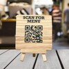 QR Code Menu Sign, Custom Wood Tabletop Scan for Menu, Wooden Sign, QR ...