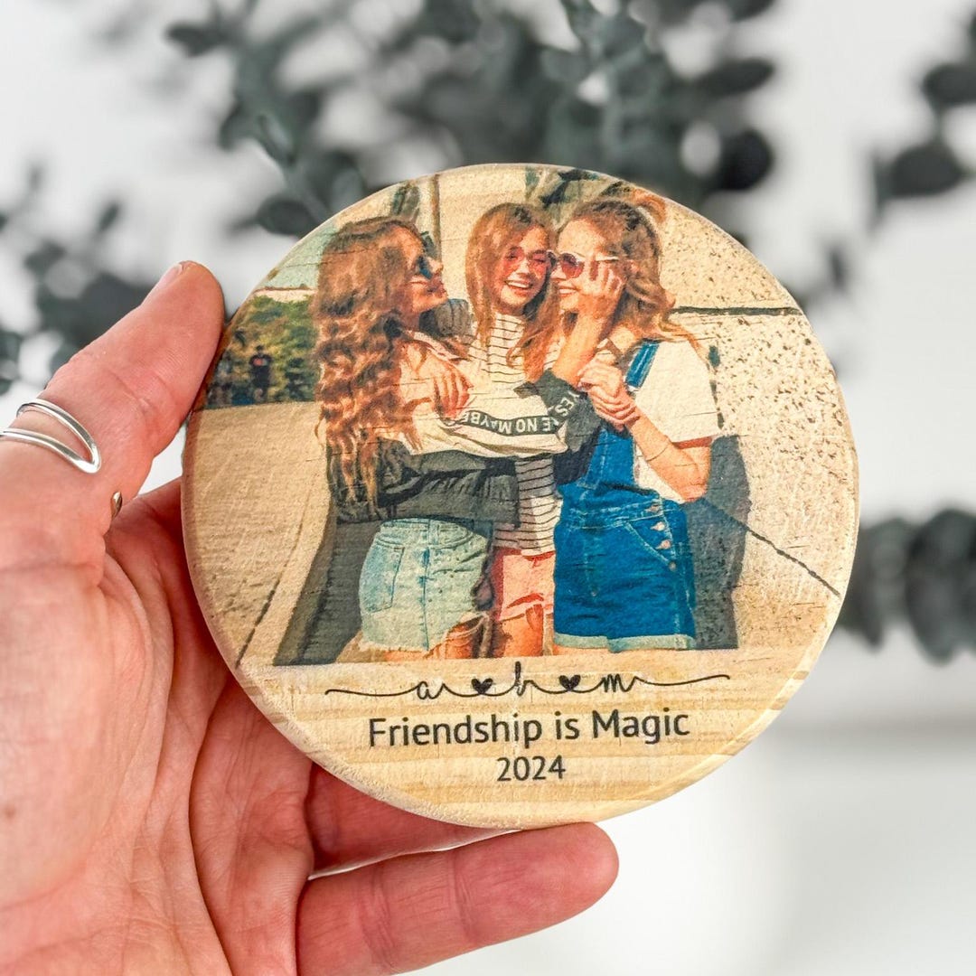 Personalized Photo Wood Magnet, Friend Gift - Etsy