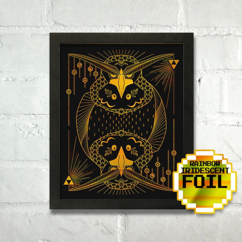 Kaepora Gaebora Zelda: Ocarina of Time Owl Foil Print - Etsy