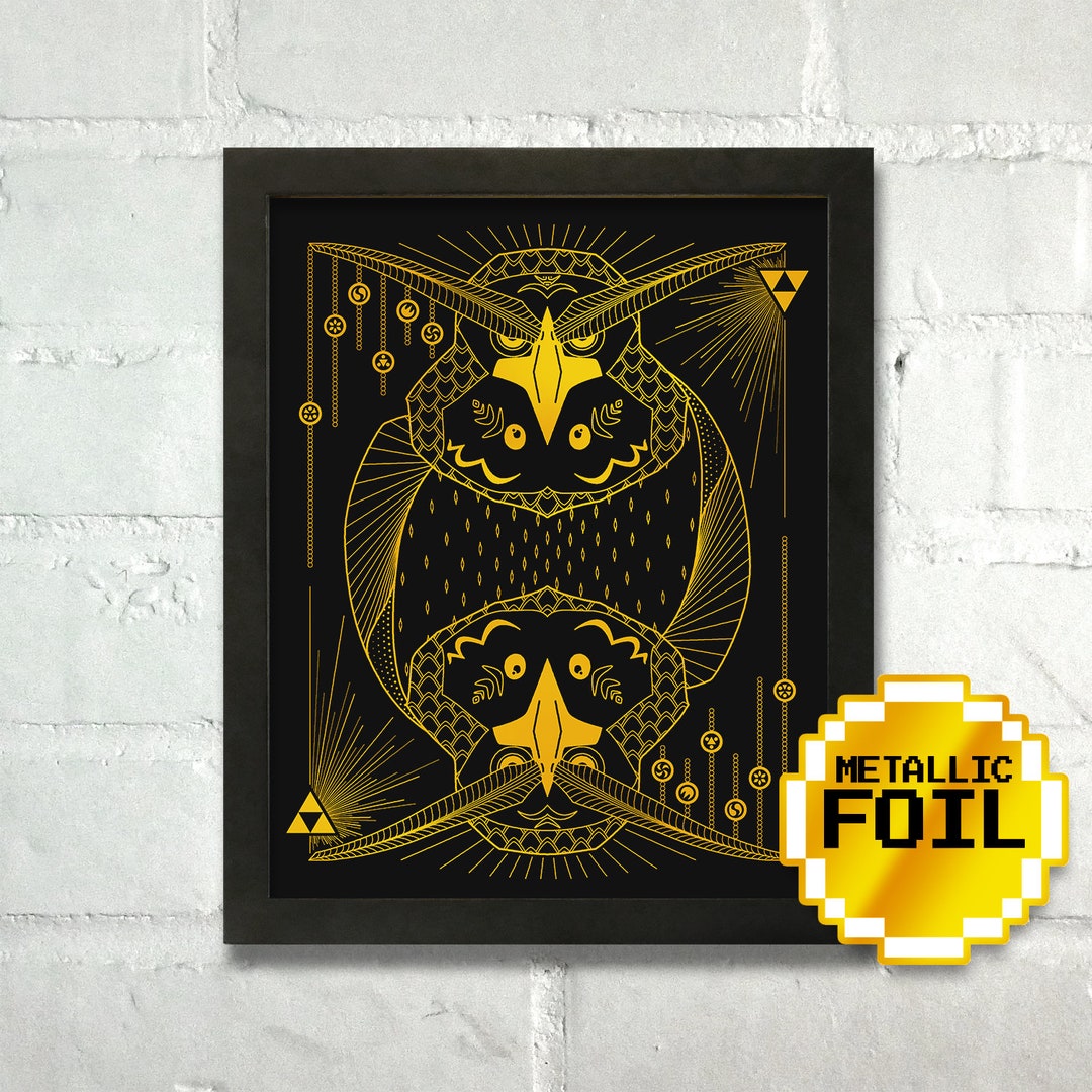 Kaepora Gaebora - Zelda: Ocarina of Time Owl - Foil Print - Etsy