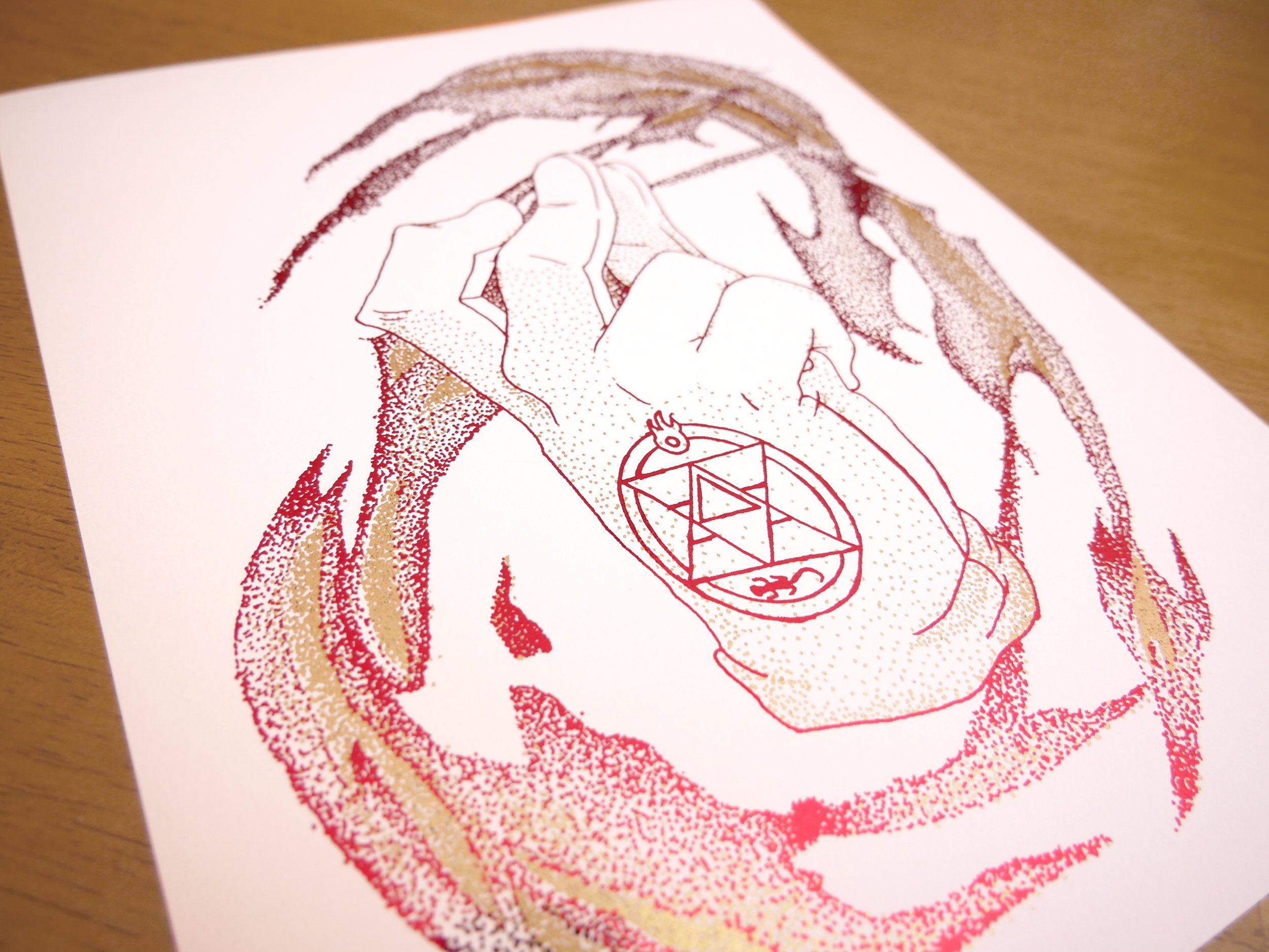 Handmade Anime Manga Alchemist Art: Roy Mustang's Glove, Gold Metal ...