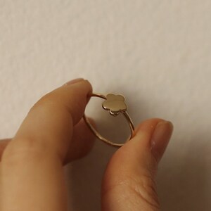 Flower Ring, 14k Solid Gold Ring, Flower Shape Ring, Simple Ring ...