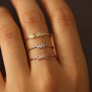 Monogram Ring, Gold Name Ring, Name Band, 10K 14K Solid Gold Ring ...