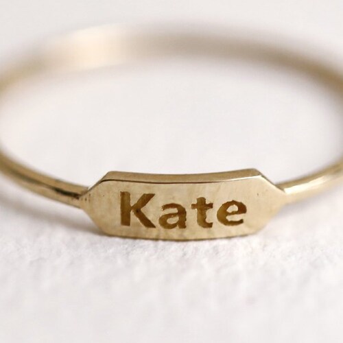 Personalized Name Plate Ring Name Band Personalized Monogram - Etsy
