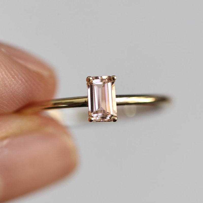 Morganite Solitaire - Etsy