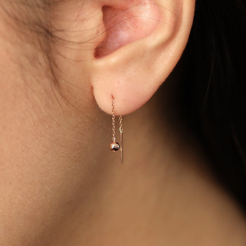 Threader Dangle Earrings - Etsy