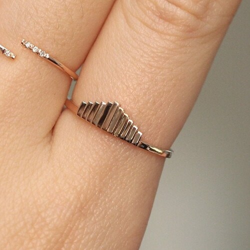 Clam Ring Shell Ring 14K Solid Gold Ring Fan-shape Ring - Etsy
