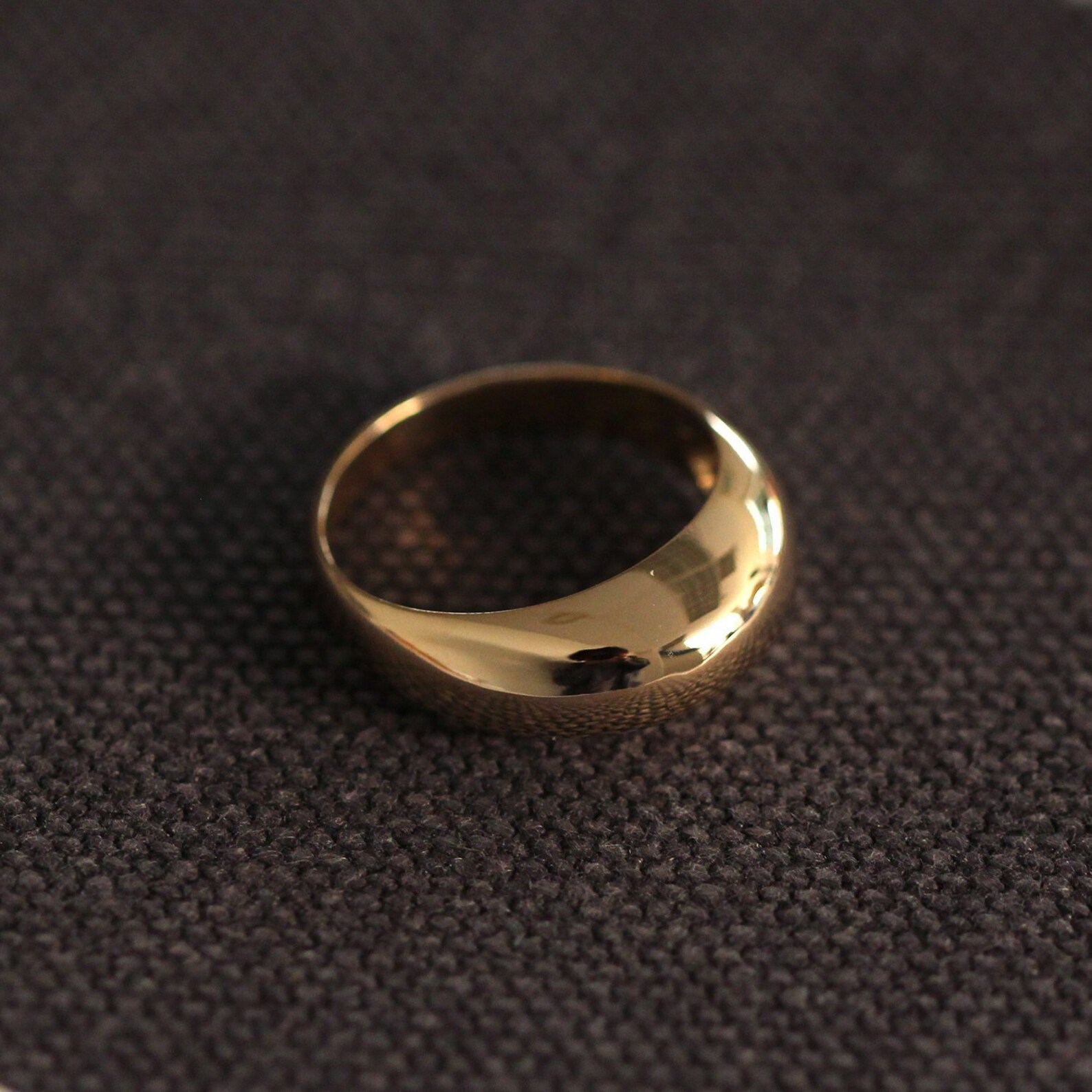 14k Gold 5mm Dome Ring 14K Solid Gold Dome Shape Ring - Etsy
