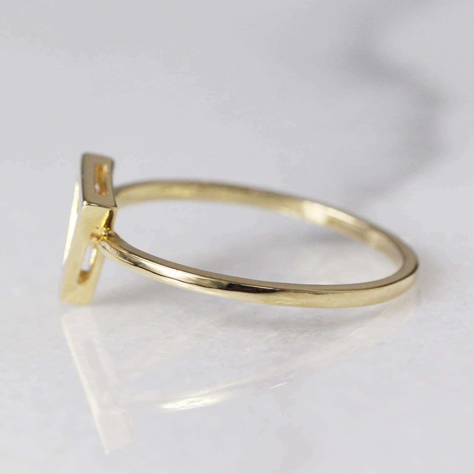 14k Gold Triangle Ring Triangle Ring Triangle Solid Gold - Etsy