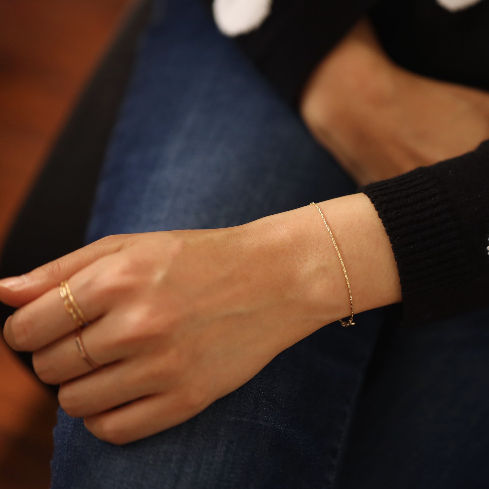 Thick Raso Chain Bracelet, Gold Chain Bracelet, 14K Solid Gold Bracelet ...