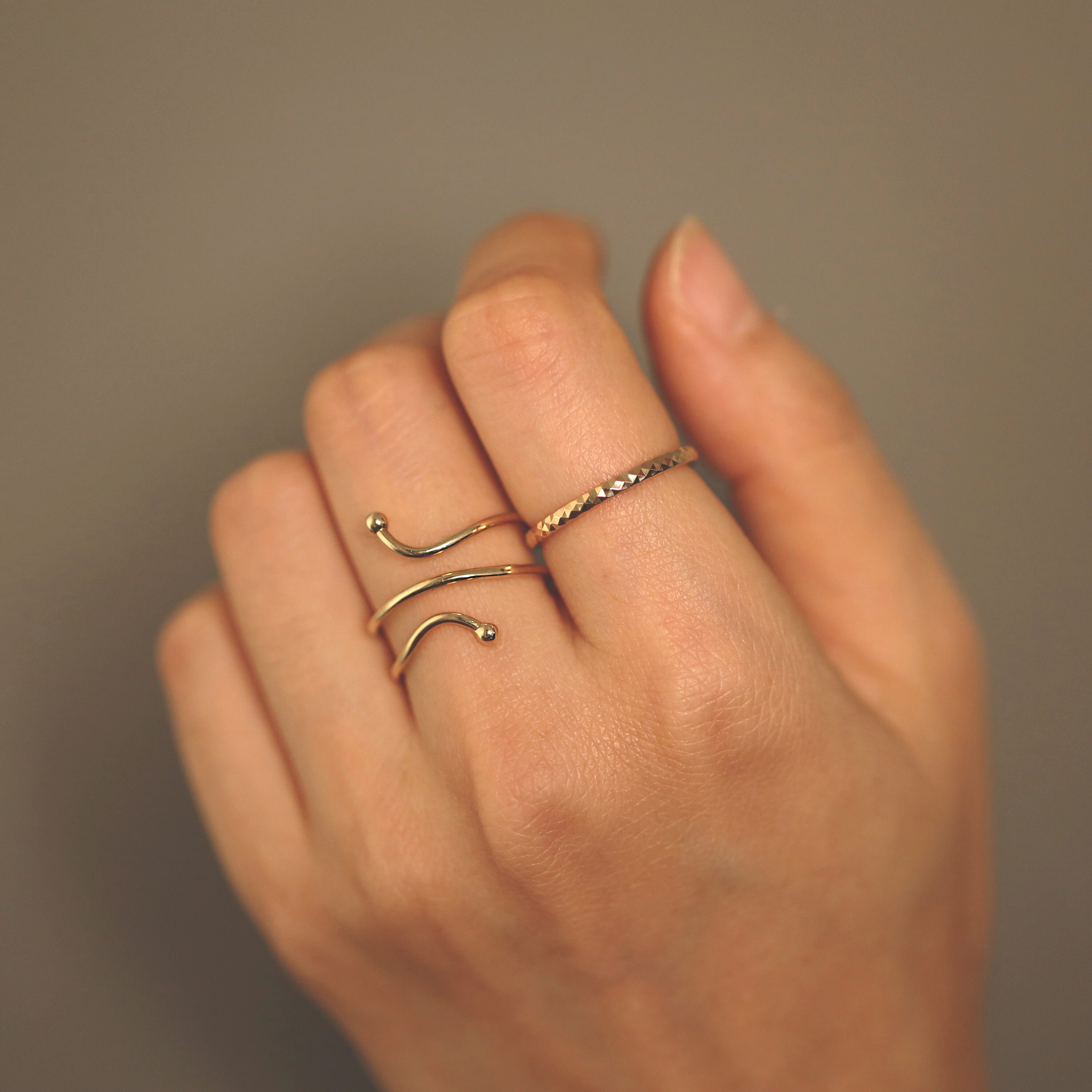 Screw Ring Wrap Ring 14k Gold Screw Ring Twist Ring Screw - Etsy